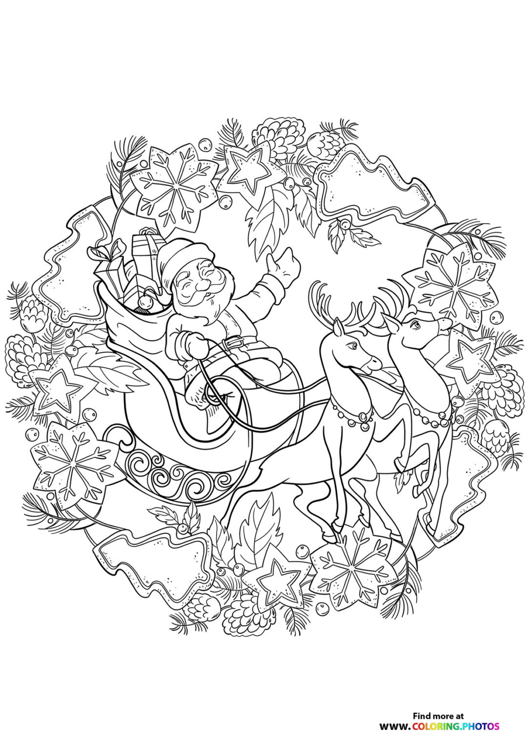 Christmas mandalas - Coloring Pages for kids | Free print or download