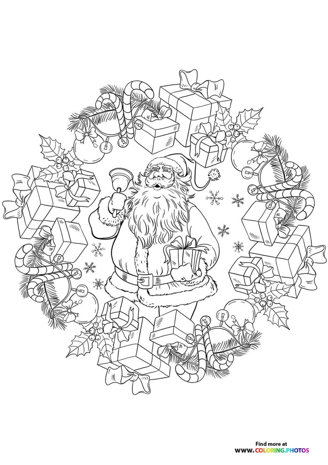 Christmas mandalas - Coloring Pages for kids | Free print or download