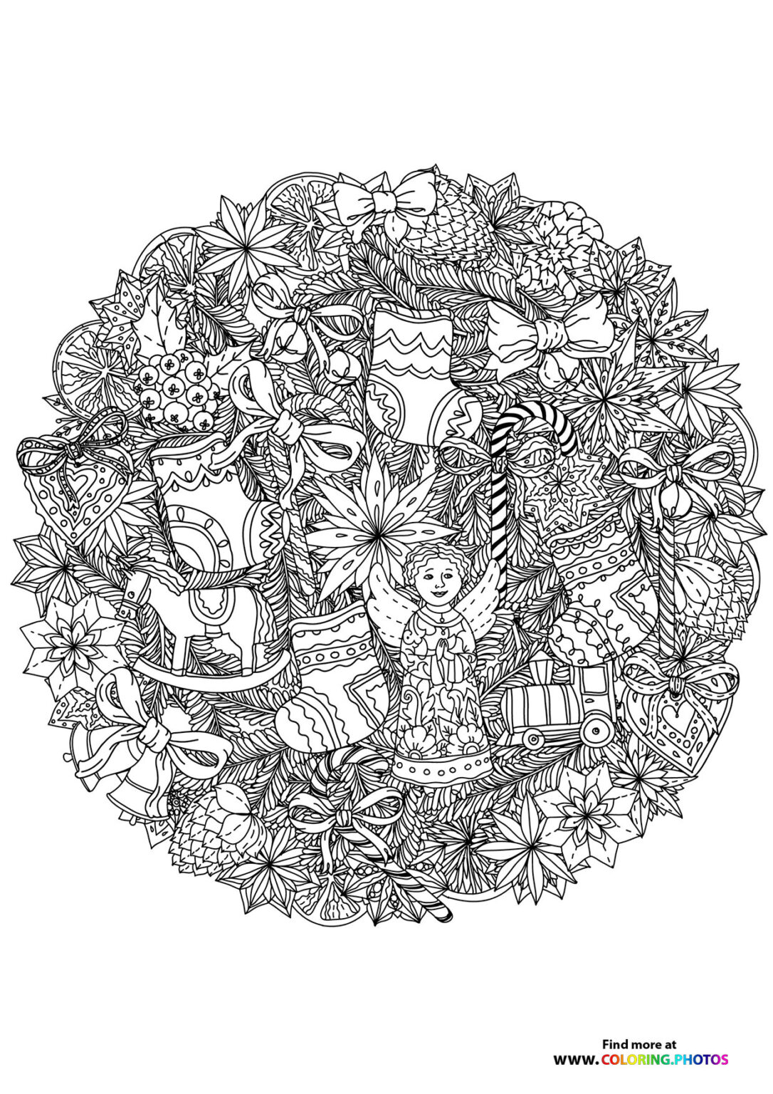 Christmas mandala - Coloring Pages for kids