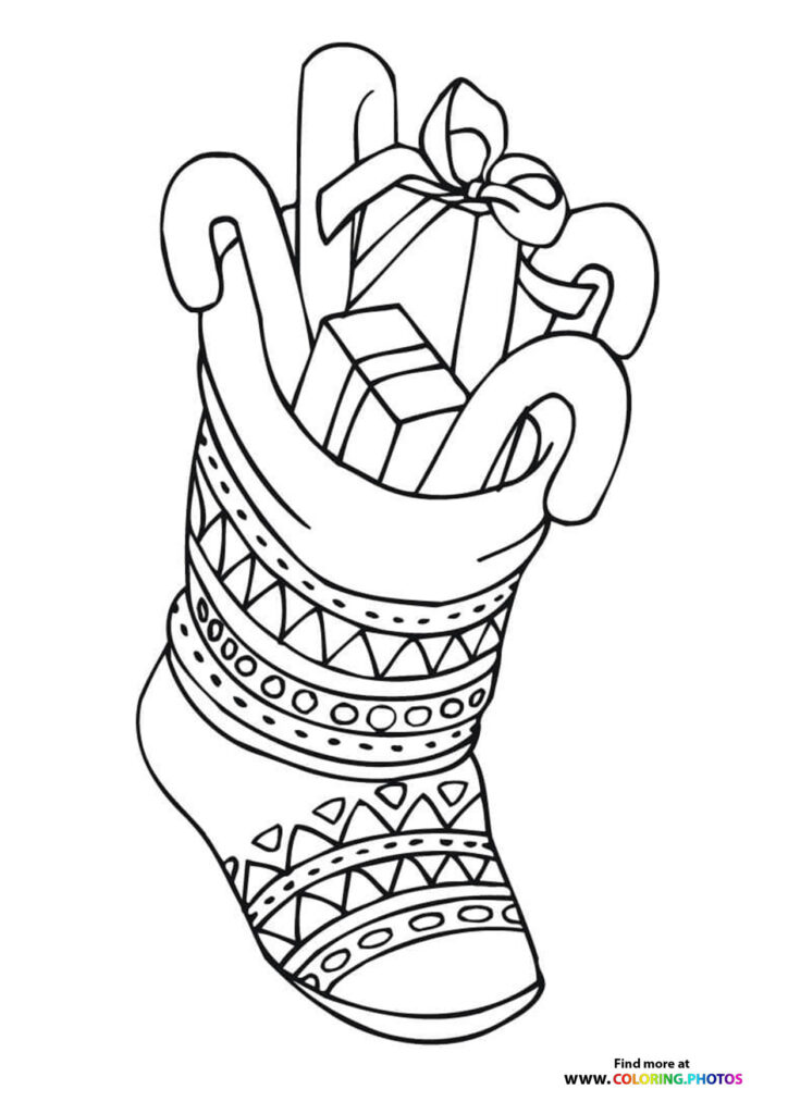 Christmas stockings - Coloring Pages for kids | Free and easy printables