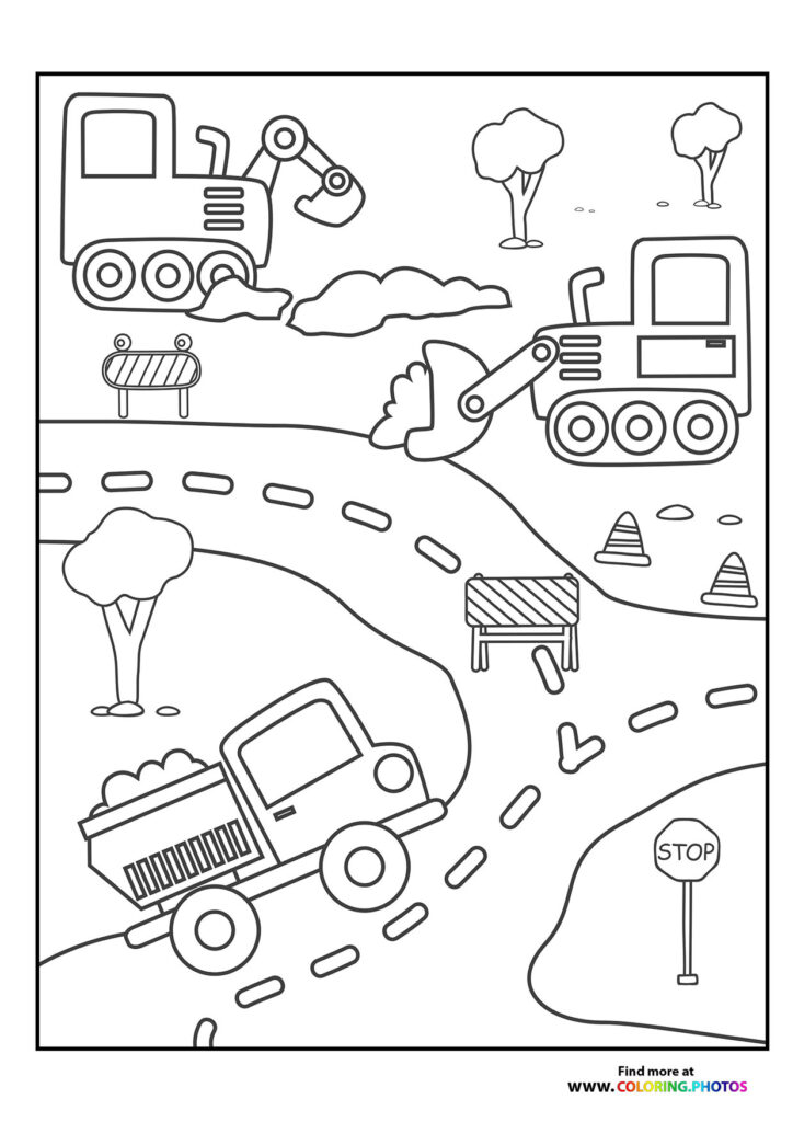 Construction site - Coloring Pages for kids