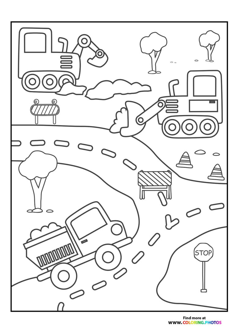 Construction Vehicles - Coloring Pages for kids | Free and easy printables