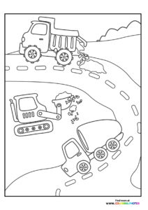 Construction Vehicles - Coloring Pages for kids | Free and easy printables