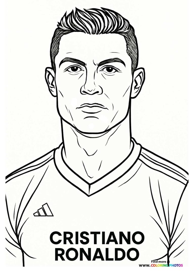 Cristiano Ronaldo portrait - Coloring Pages for kids