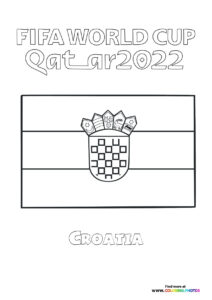 Croatia World Cup flag - Coloring Pages for kids