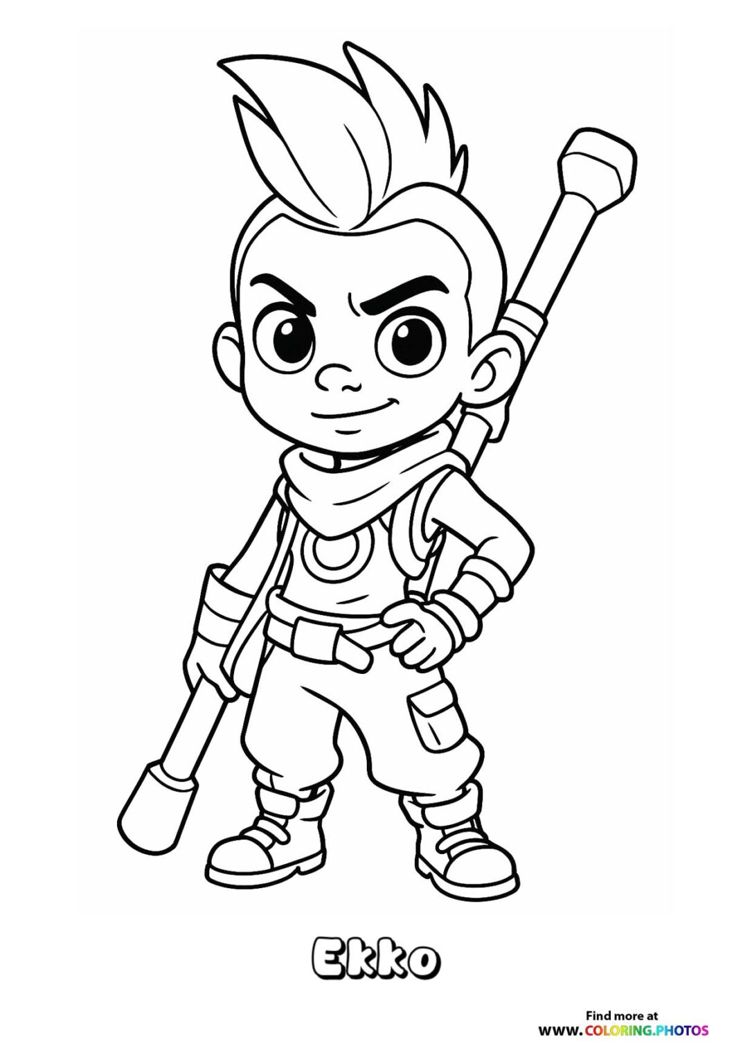 Cute Ekko from League of Legends - Coloring Pages for kids