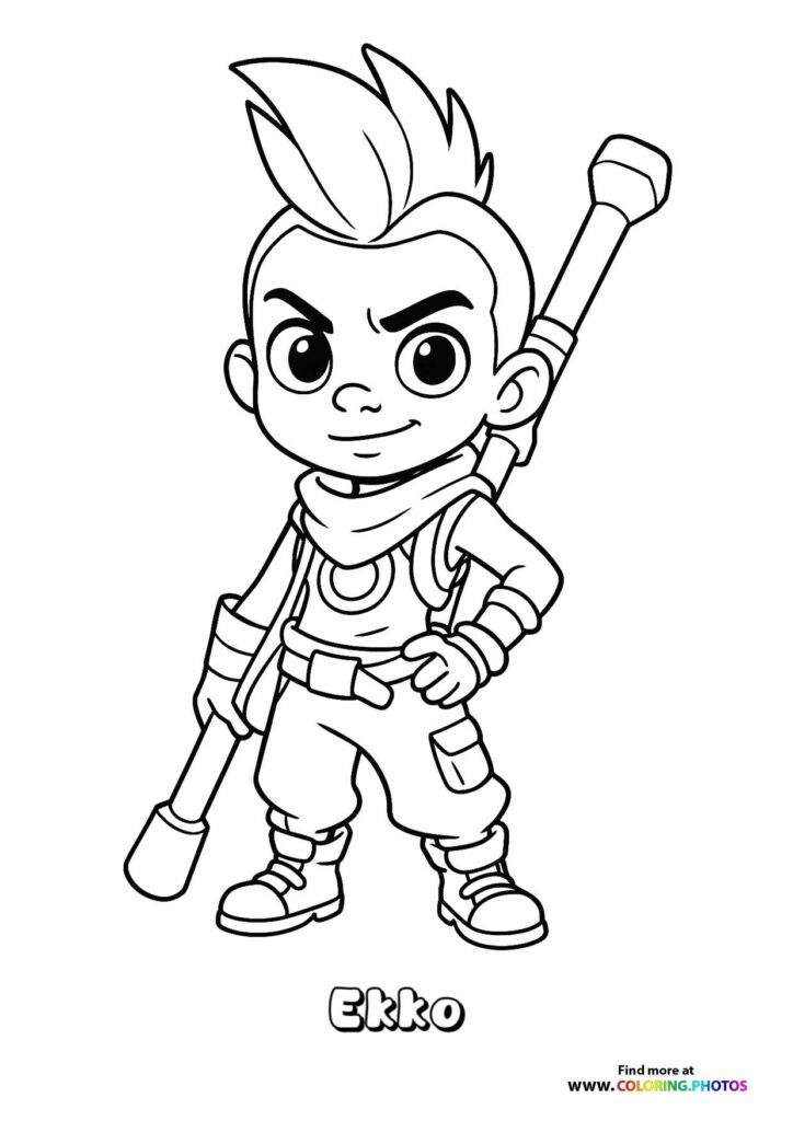 Cute Ekko from League of Legends - Coloring Pages for kids
