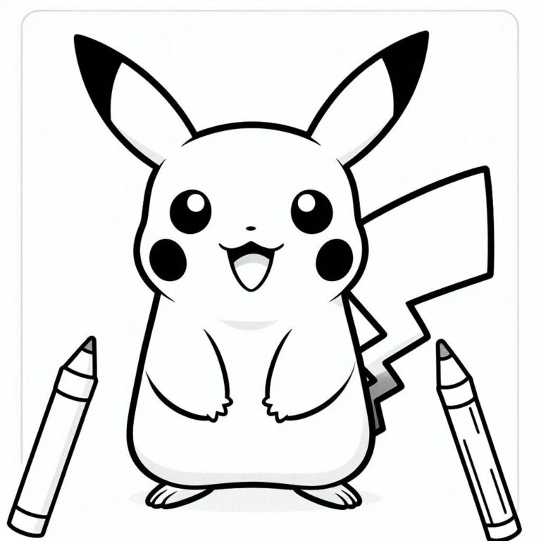 Cute Pikachu - Coloring Pages for kids