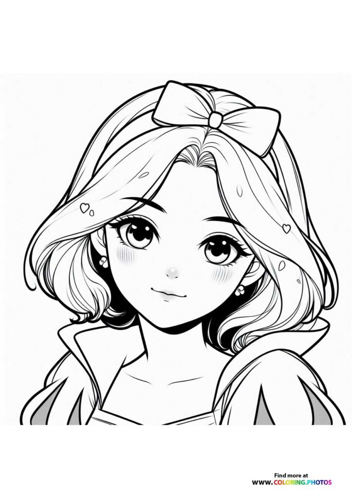 Cute Snow White - Coloring Pages for kids