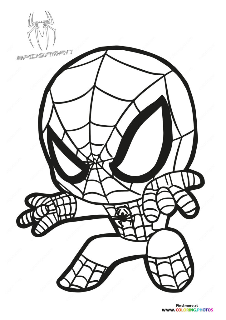 Cute little Spiderman - Coloring Pages for kids