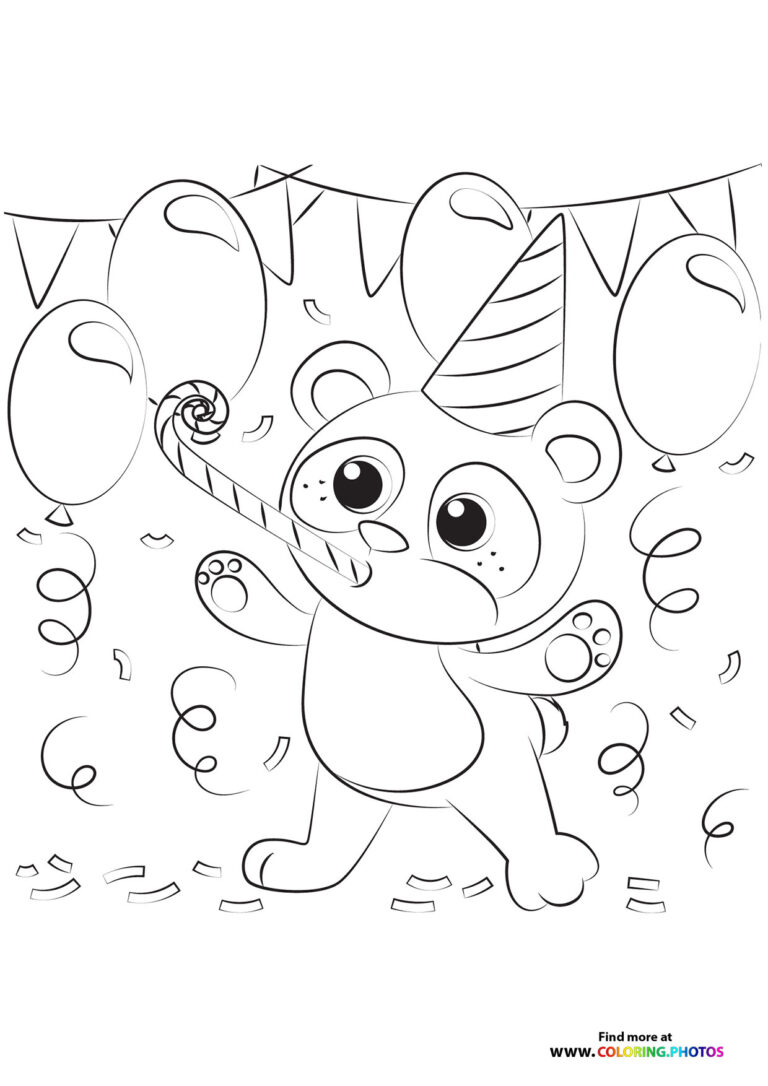 Happy birthday card - Coloring Pages for kids