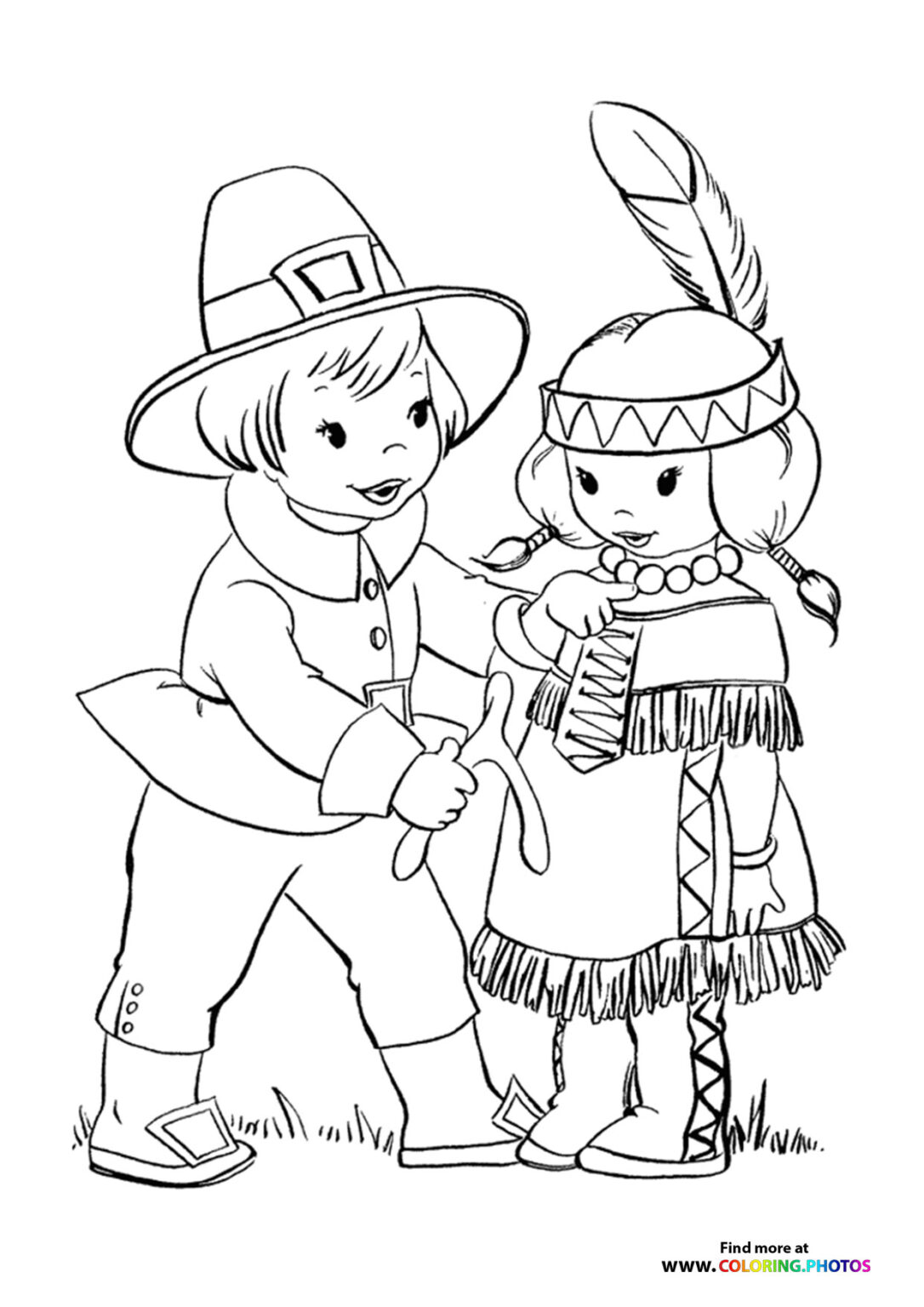 Minnie Mouse pilgrim - Coloring Pages for kids