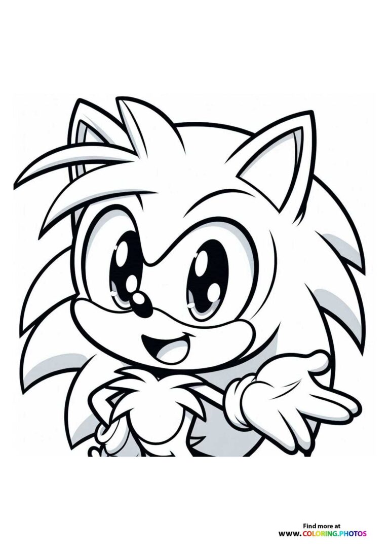 Cute little Sonic the Hedgehog - Coloring Pages for kids