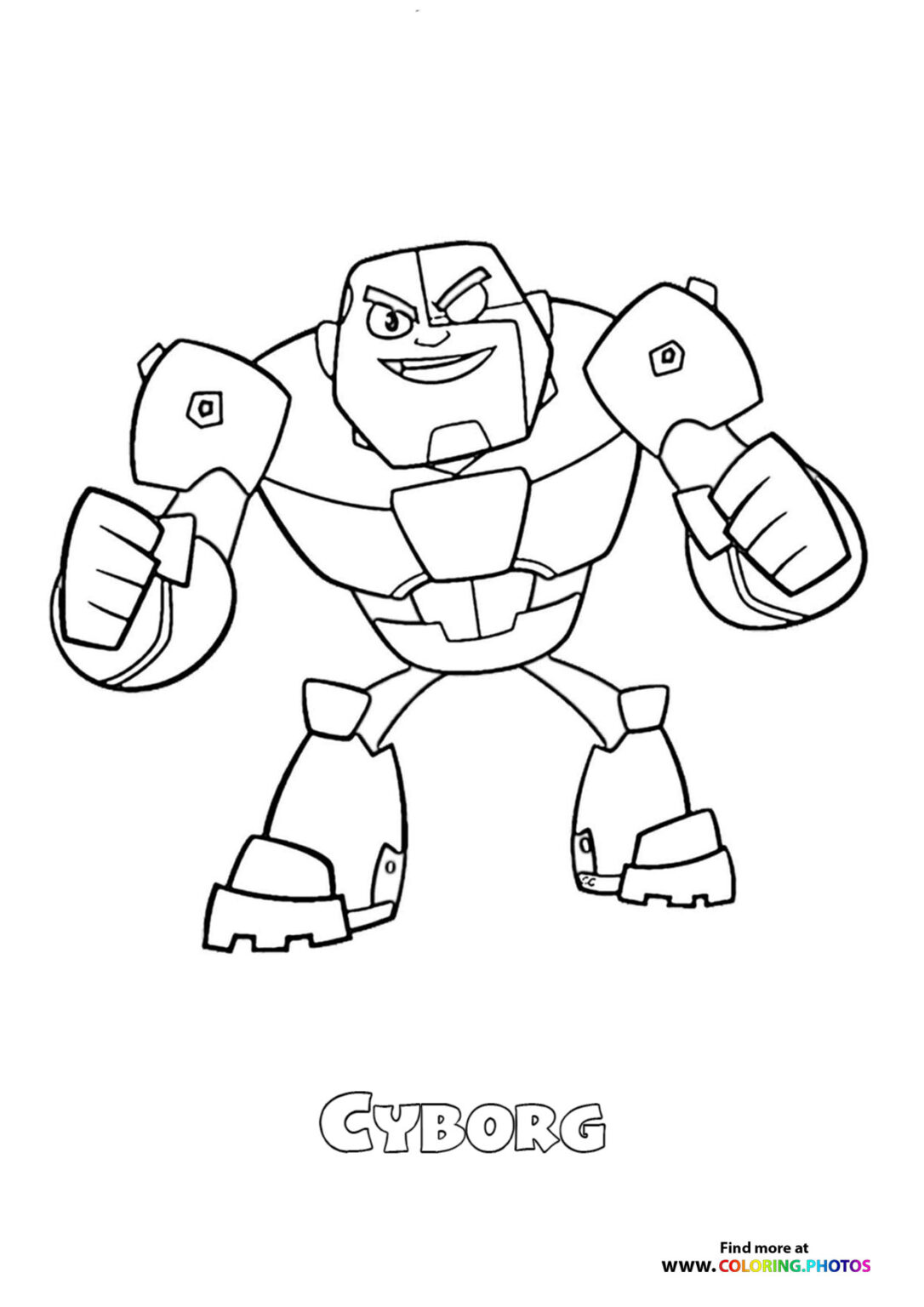 Cyborg Teen Titans Go - Coloring Pages for kids