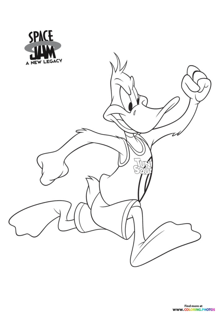 LeBron James dunking - Space Jam: A new legacy - Coloring Pages for kids