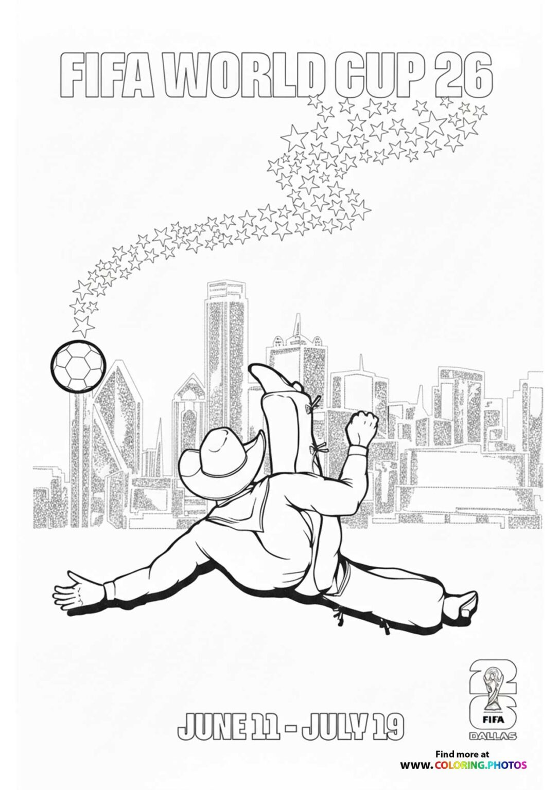 Dallas FIFA 2026 - Coloring Pages for kids
