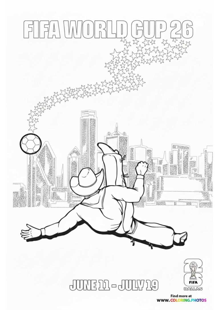Dallas FIFA 2026 - Coloring Pages for kids