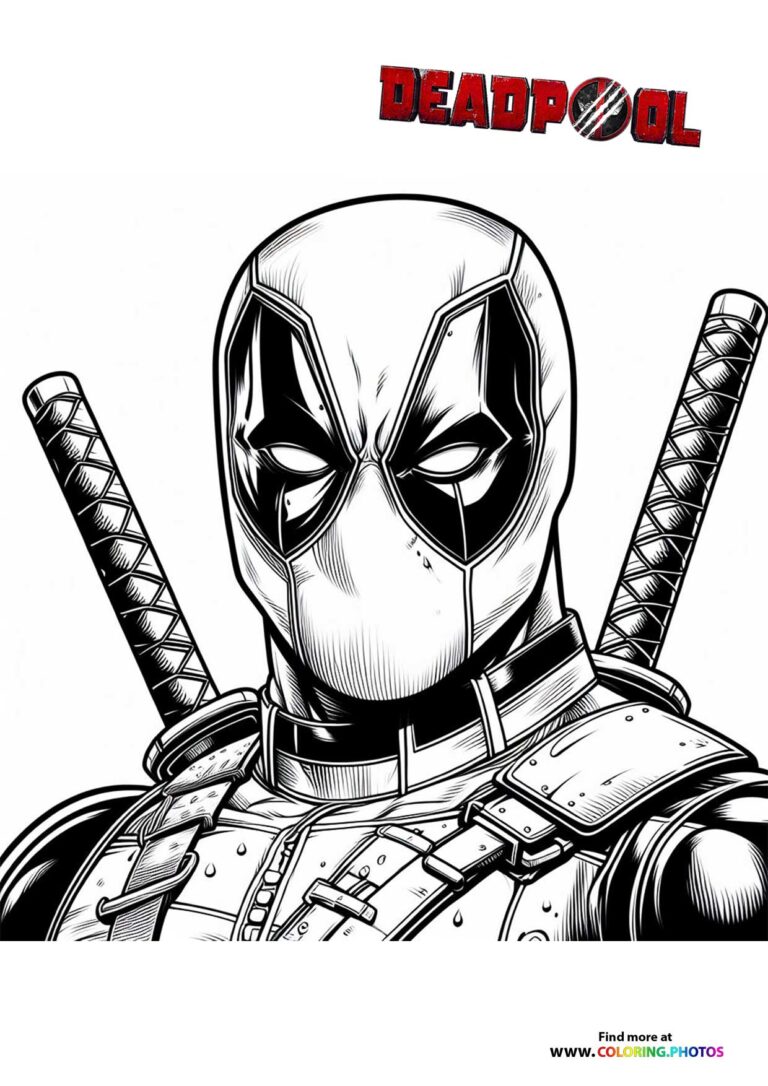 Deadpool from Marvel - Coloring Pages for kids - Free print or download