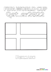Denmark World Cup flag - Coloring Pages for kids