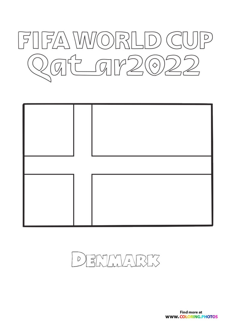 Denmark World Cup flag - Coloring Pages for kids