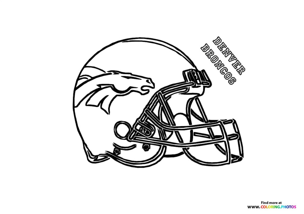 Denver Broncos NFL helmet - Coloring Pages for kids