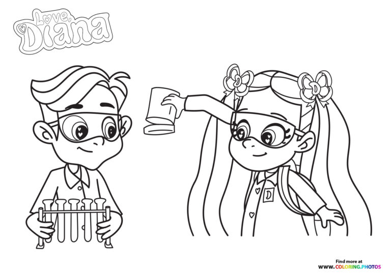 Nastya in a dress - Coloring Pages for kids