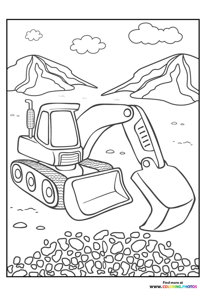 Construction Vehicles - Coloring Pages for kids | Free and easy printables