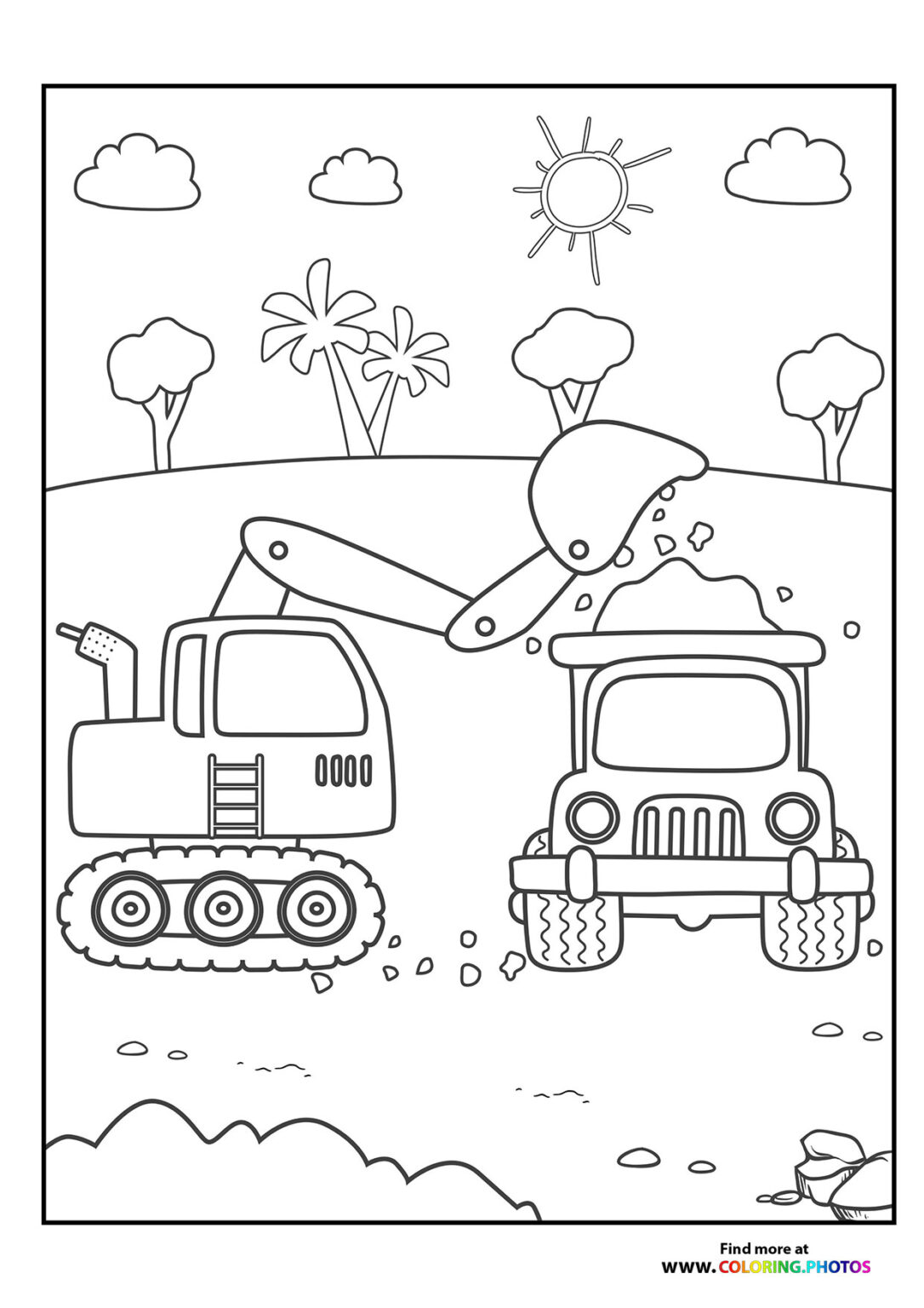 Construction Vehicles - Coloring Pages for kids | Free and easy printables