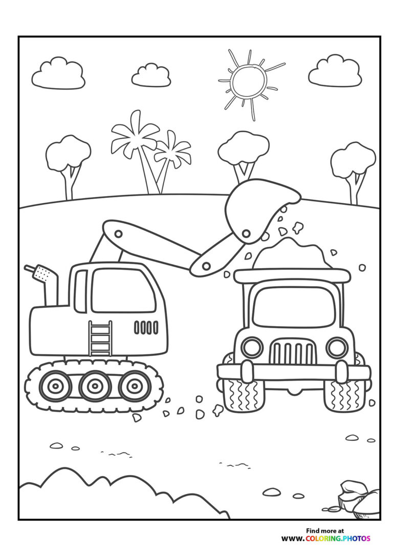 Construction Vehicles - Coloring Pages for kids | Free and easy printables