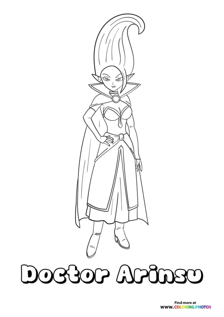 Doctor Arinsu from Dragon Ball Daima - Coloring Pages for kids