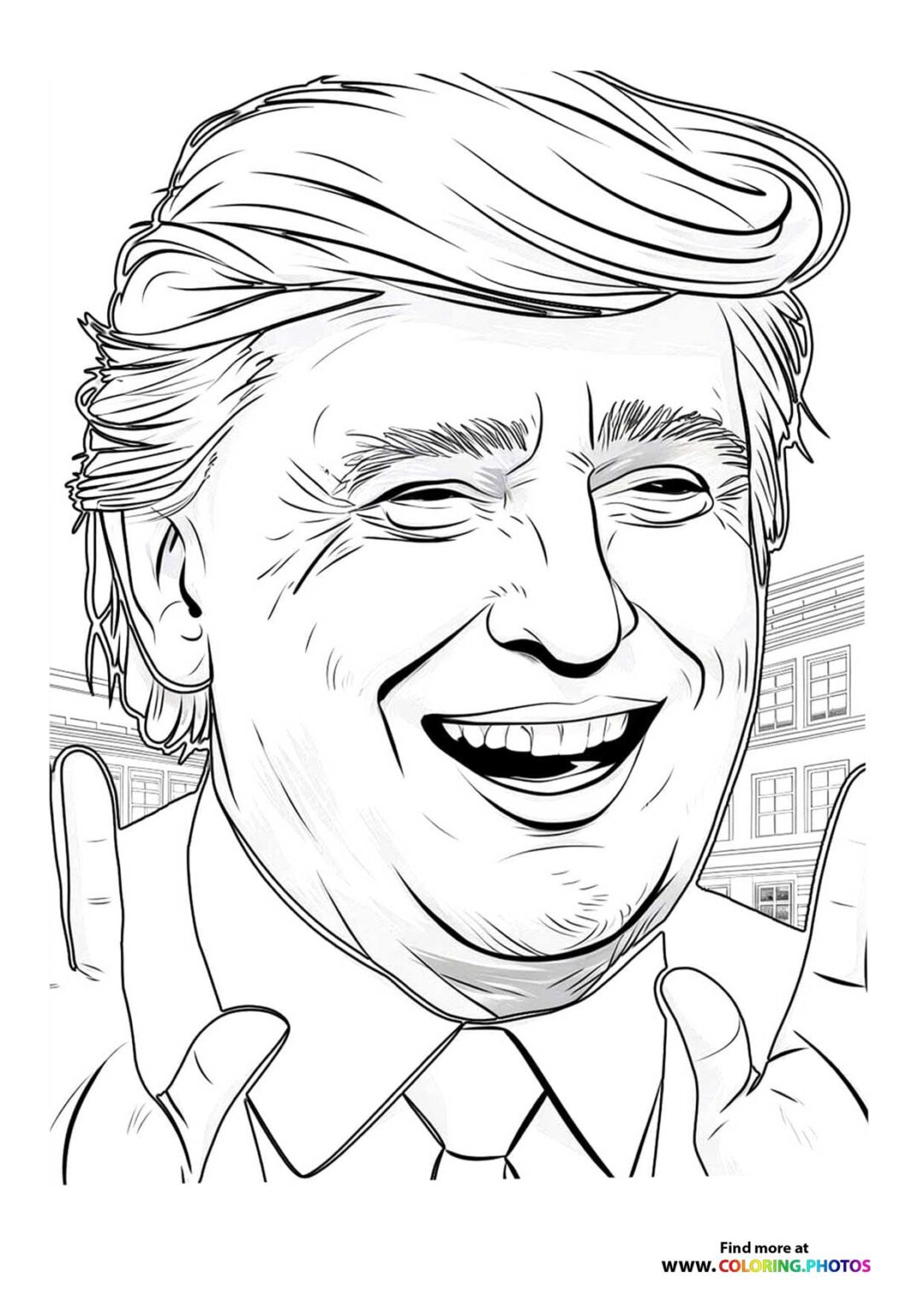 Donald Trump portrait - Coloring Pages for kids