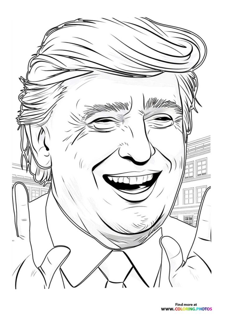 Donald Trump Portrait - Coloring Pages For Kids