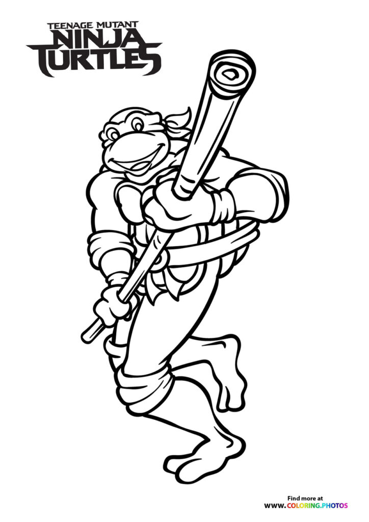 Donatello with his staff - Coloring Pages for kids