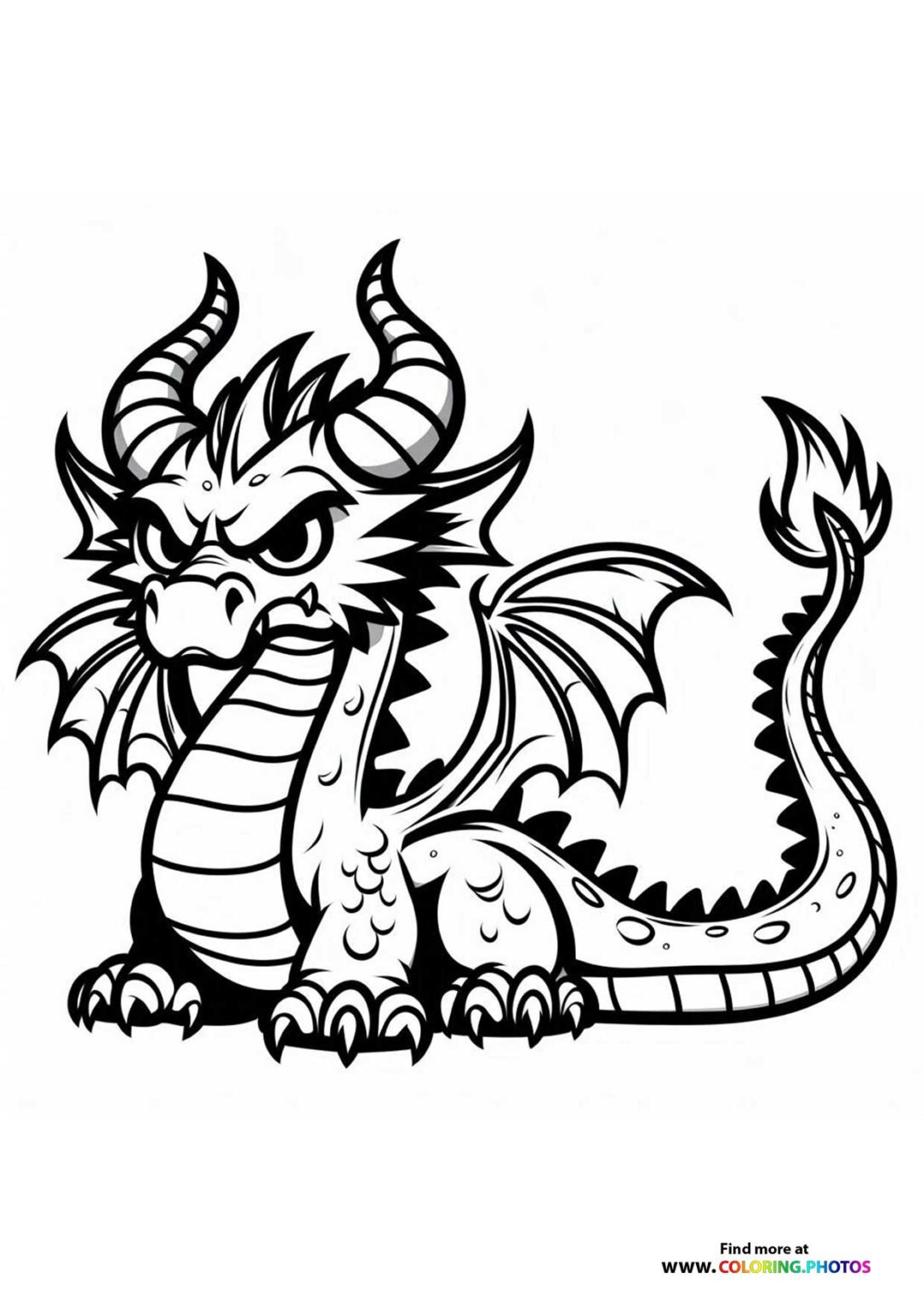 Dragon not happy - Coloring Pages for kids