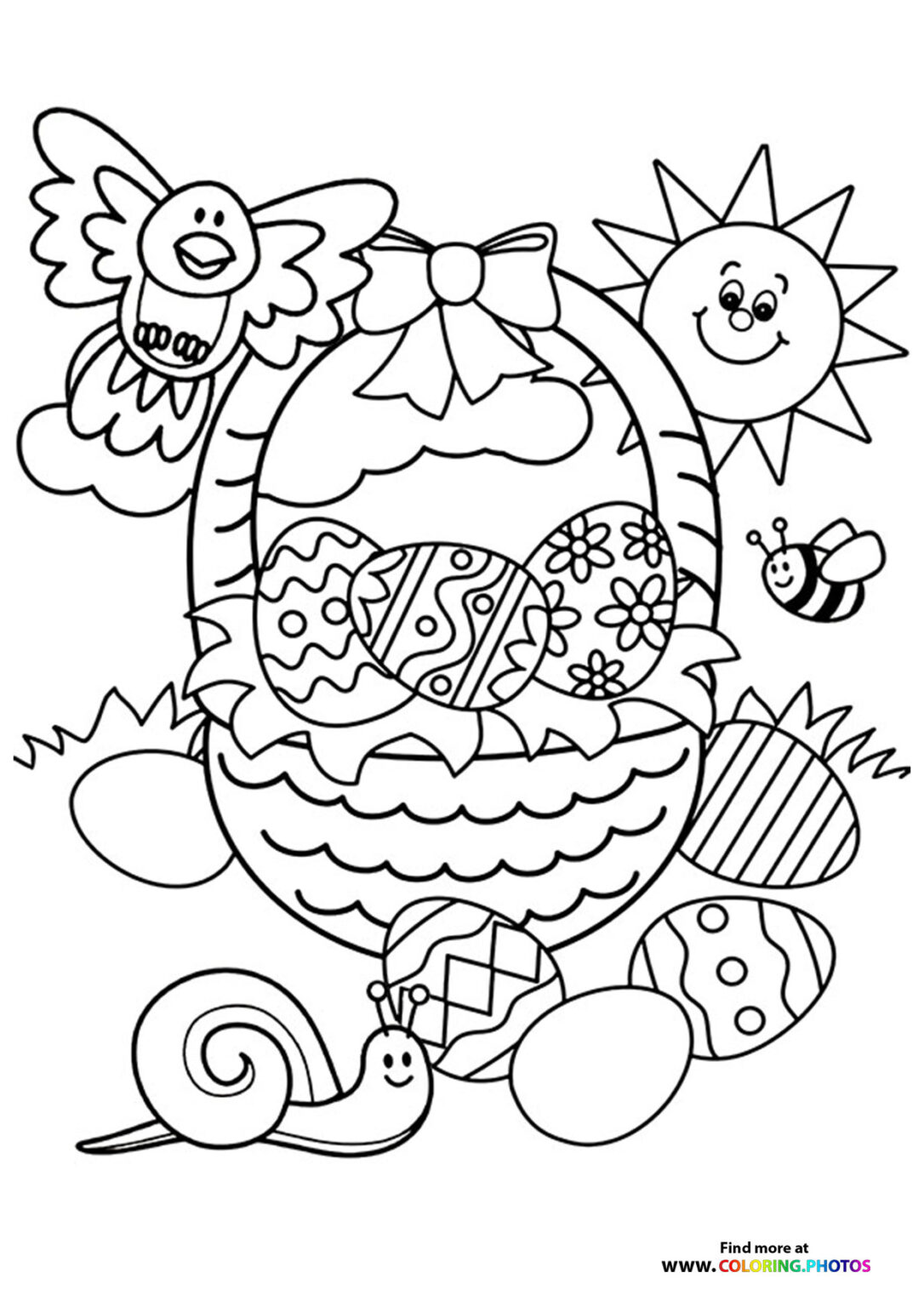 Hello Kitty Easter - Coloring Pages for kids