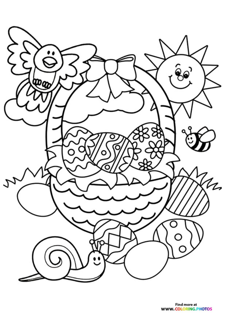 Hello Kitty Easter - Coloring Pages for kids