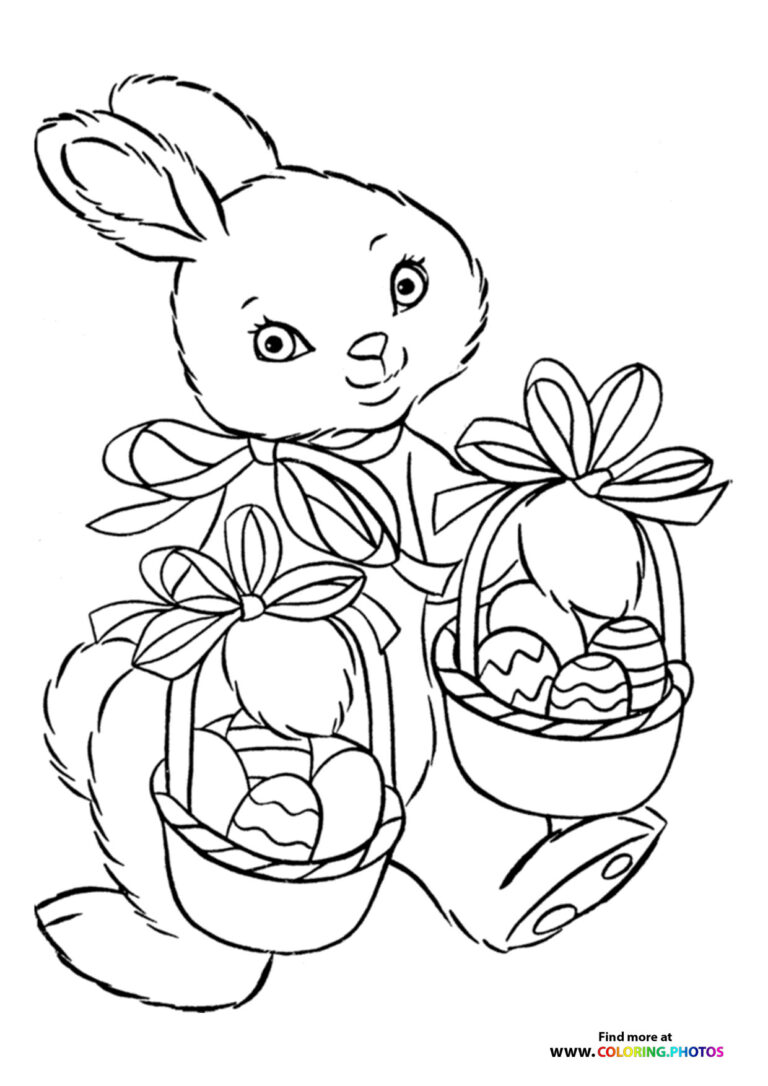Easter bunnys - Coloring Pages for kids | Free and easy print or download