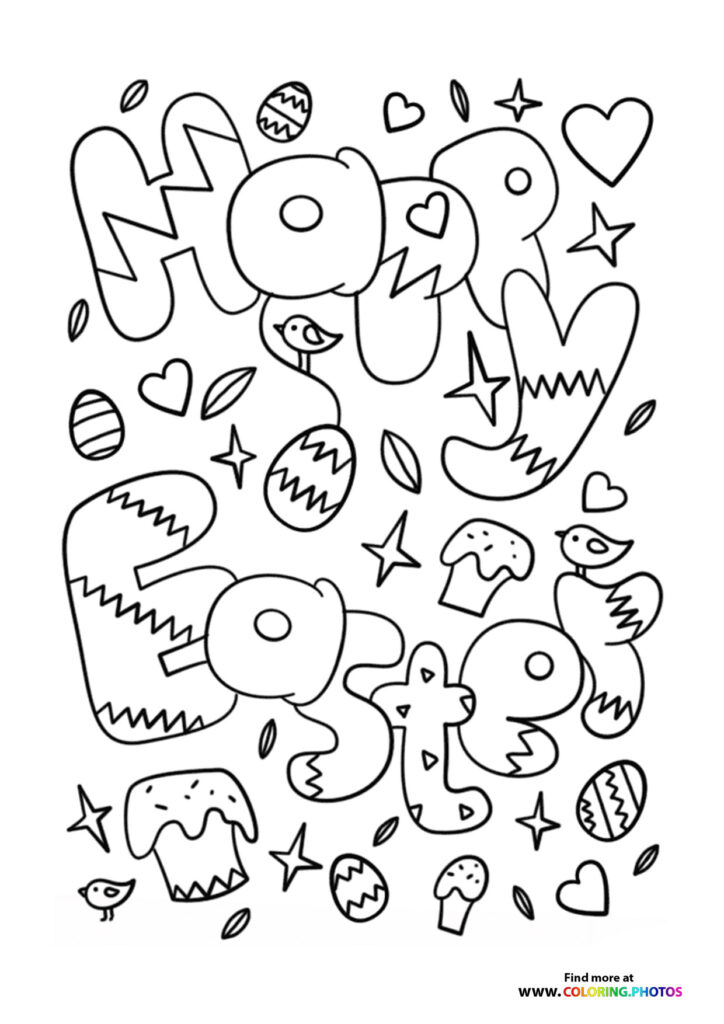 Easter doodles - Coloring Pages for kids | Free and easy print or download