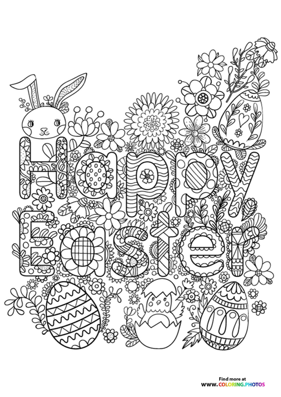Easter motives for adults - Coloring Pages for kids