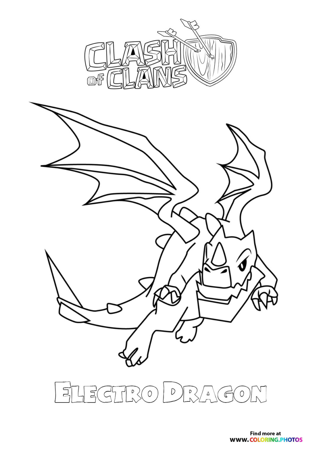 Electro Dragon from Clash of Clans - Coloring Pages for kids