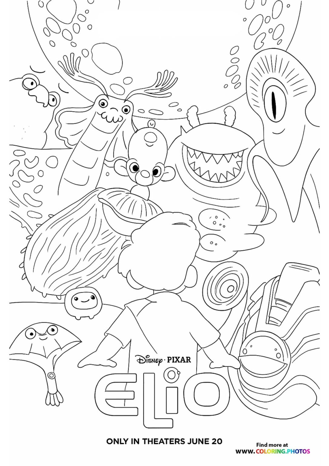 Elio | Pixar | Disney - Free Coloring Pages for kids