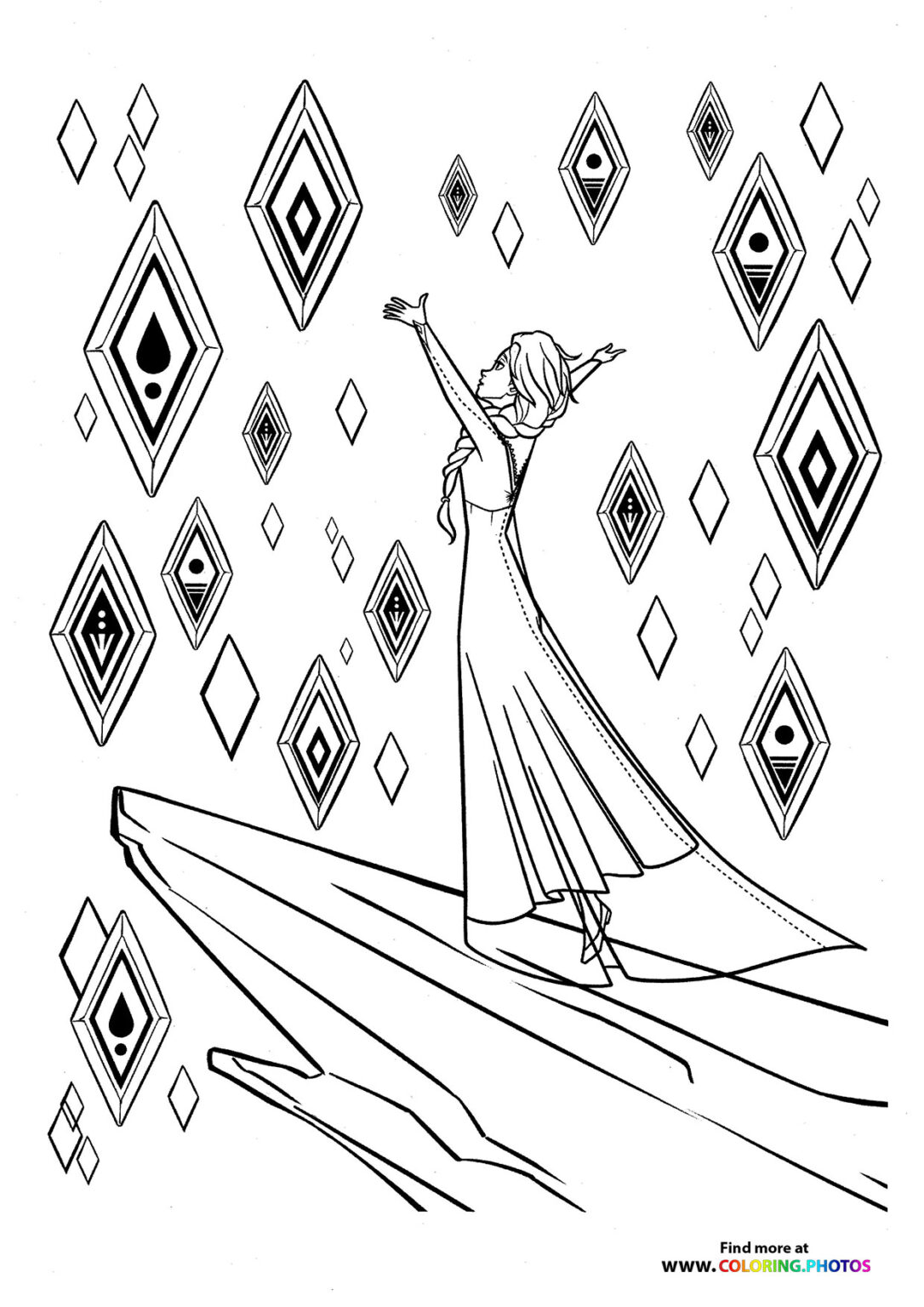 Elsa from Frozen - Coloring Pages for kids | Free and easy print