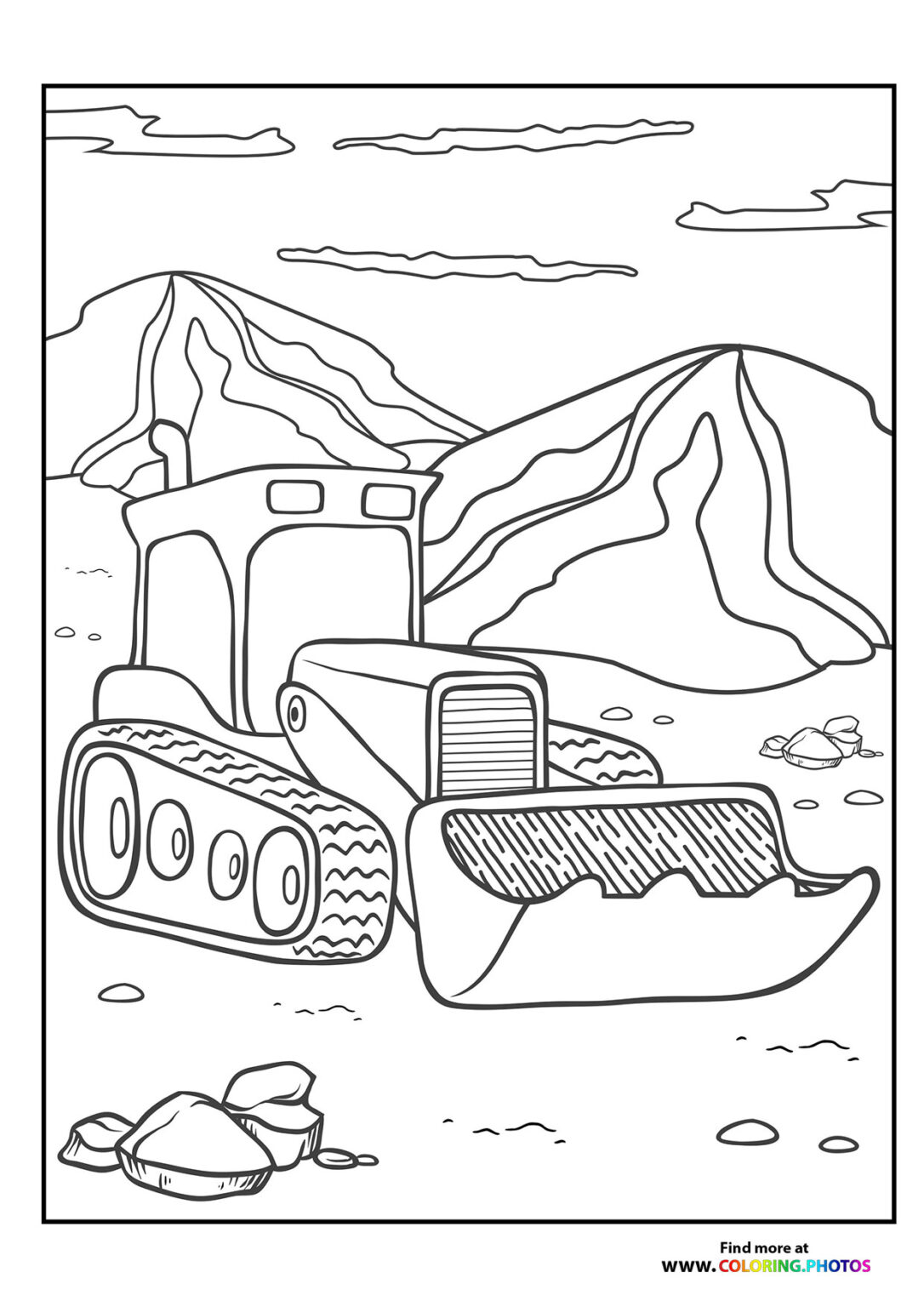 Excavator on construction site - Coloring Pages for kids