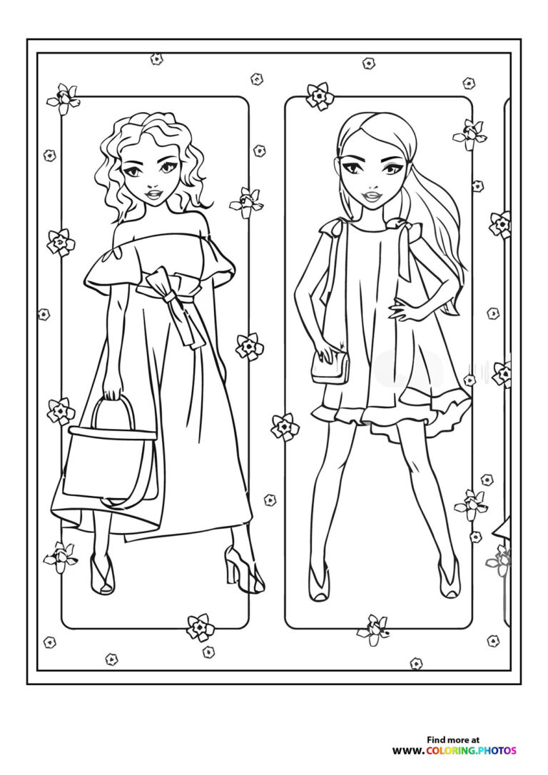 Fashion girls - Coloring Pages for kids | Free and easy print or download
