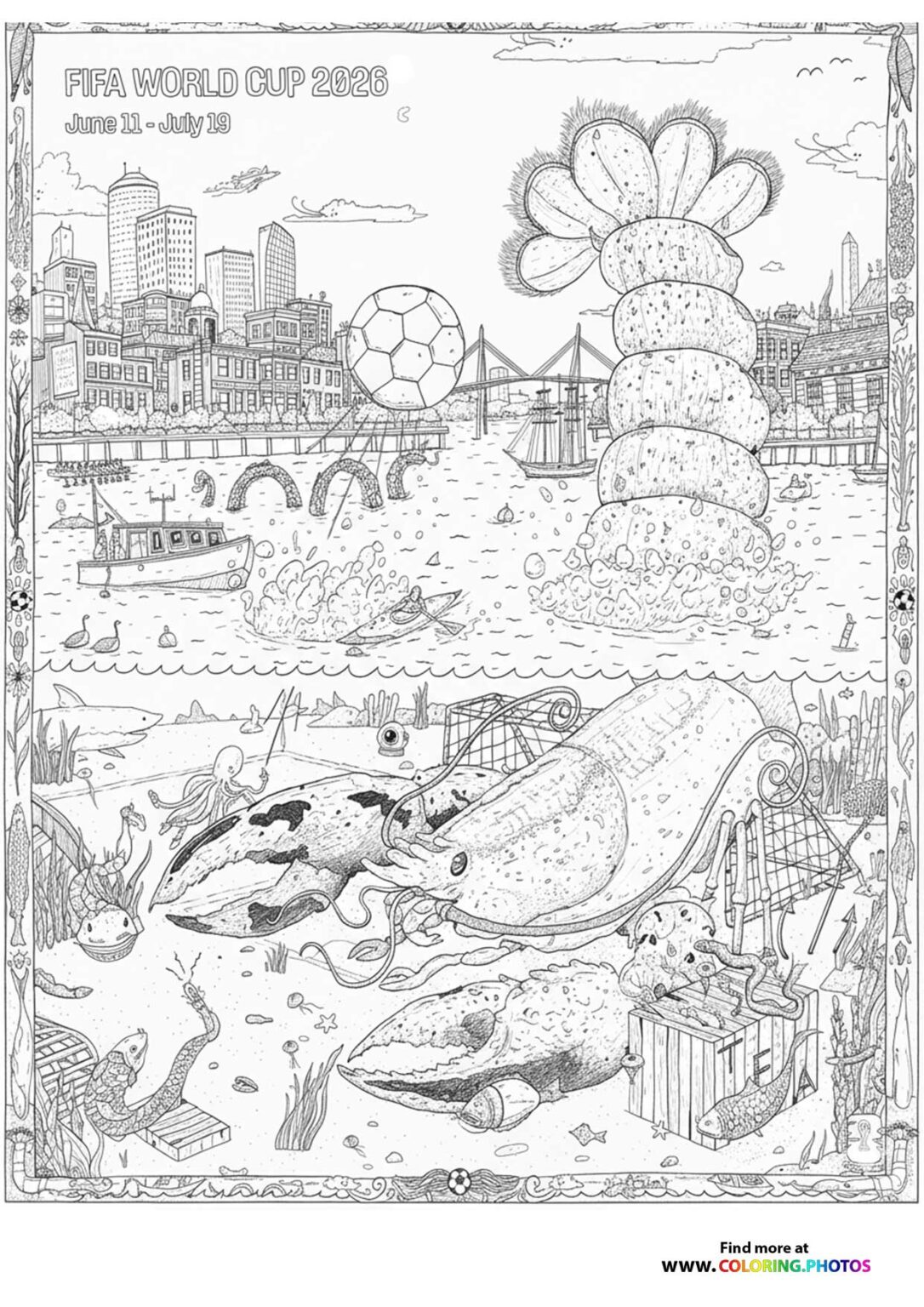 Fifa World Cup 2026 Poster - Coloring Pages for kids