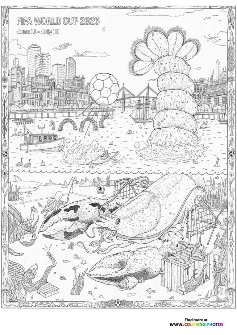 Fifa World Cup 2026 Poster - Coloring Pages for kids