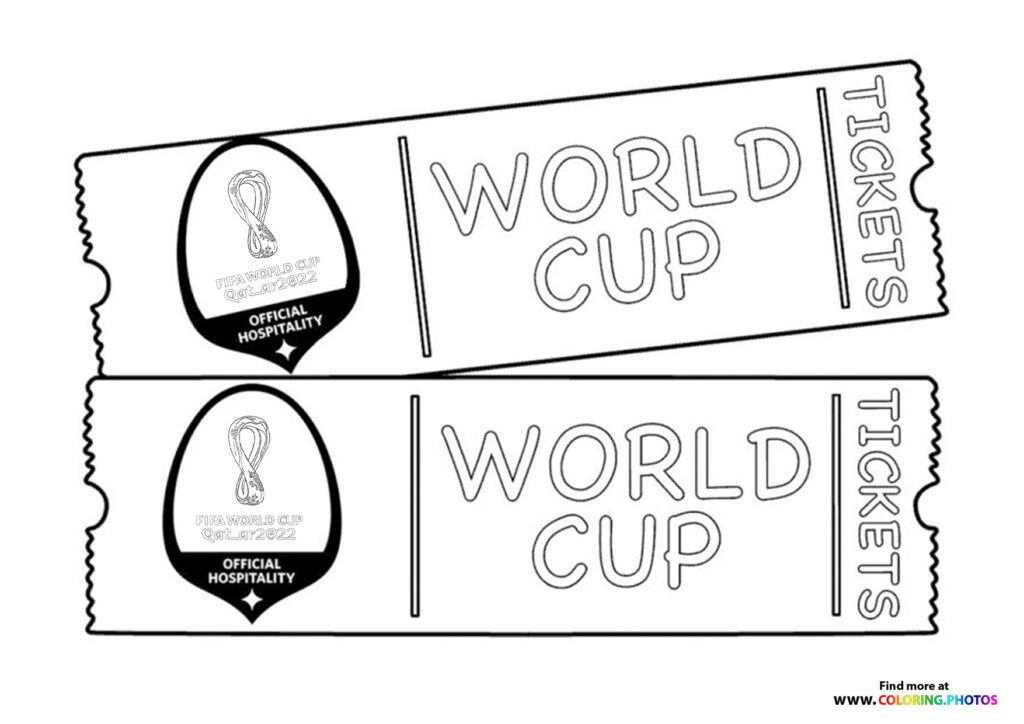 Fifa World Cup Qatar 2022 tickets - Coloring Pages for kids