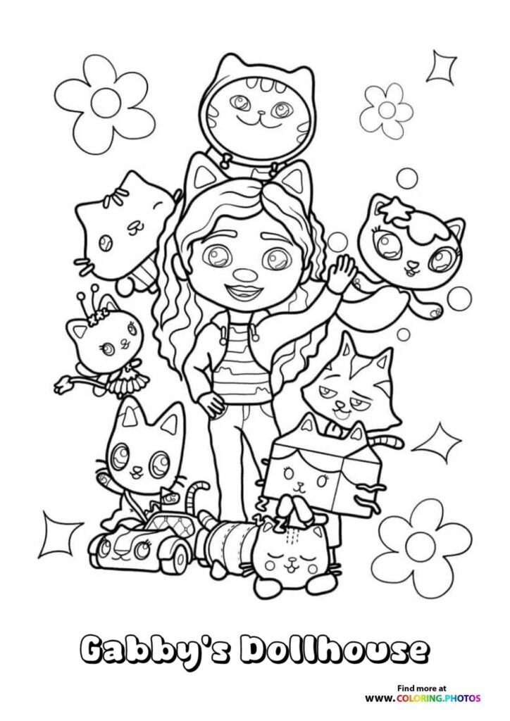 Gabbys Dollhouse Movie characters - Coloring Pages for kids