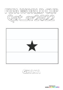 Ghana World Cup flag - Coloring Pages for kids