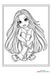 Girl sitting - Coloring Pages for kids